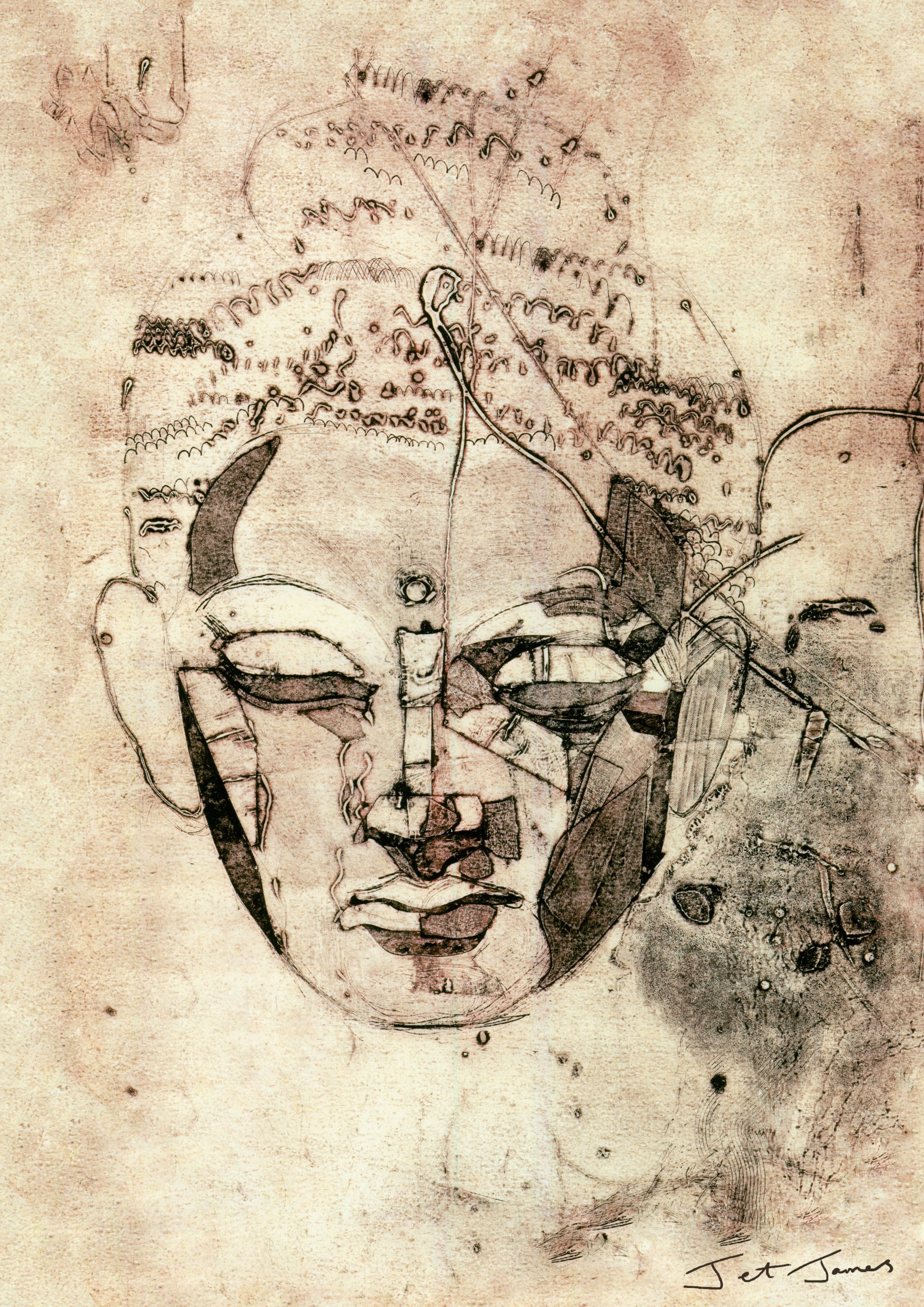 'Buddha' Fine Art Print by Artist Jet James – Jet James Artist
