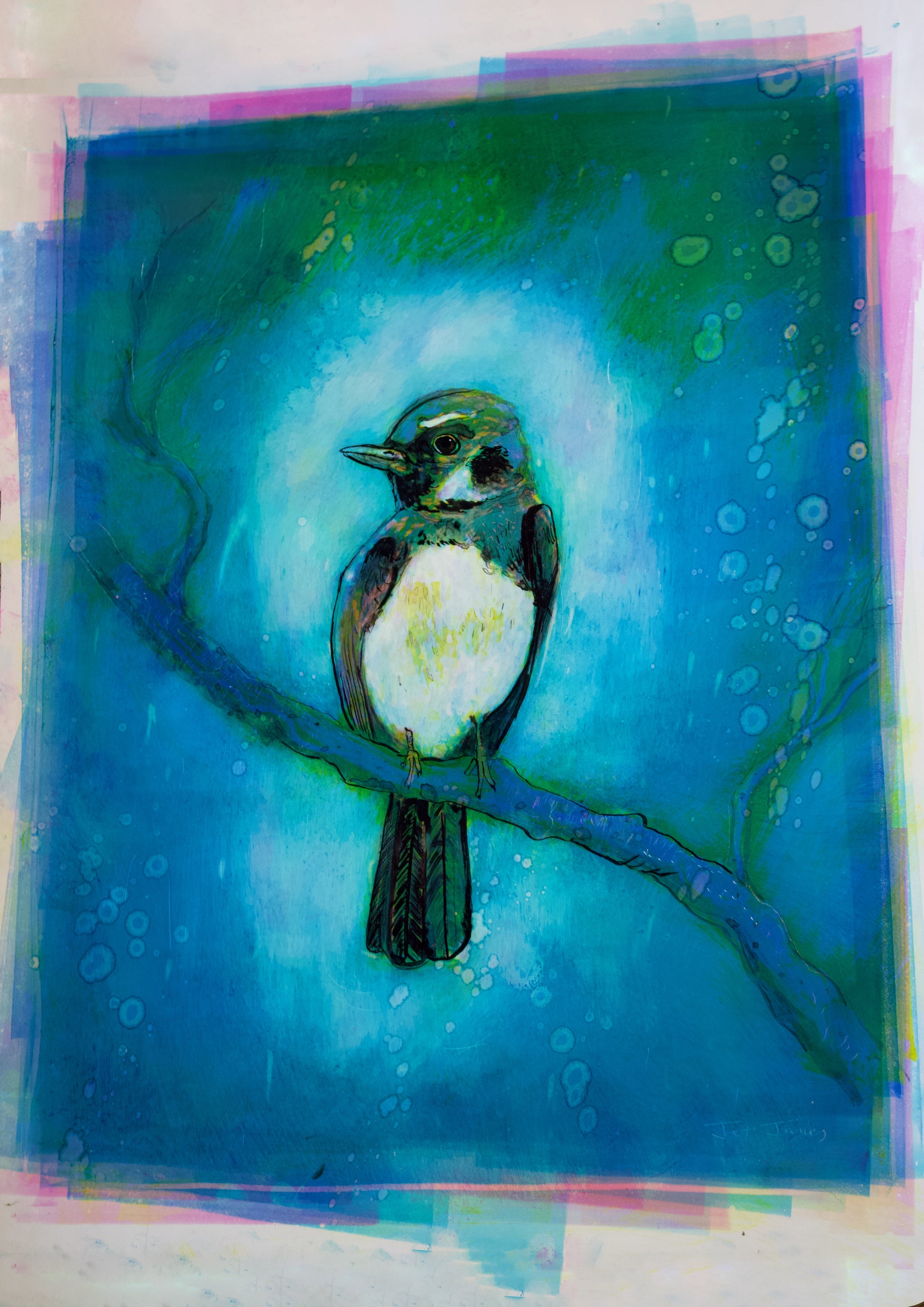 'Little Bird Blue' Original Artwork – Jet James Artist
